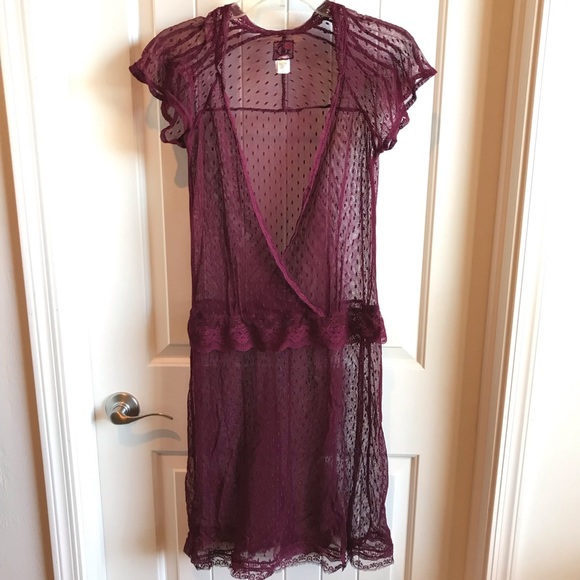 Dresses | Maroon Lace Dress Medium | Poshmark
